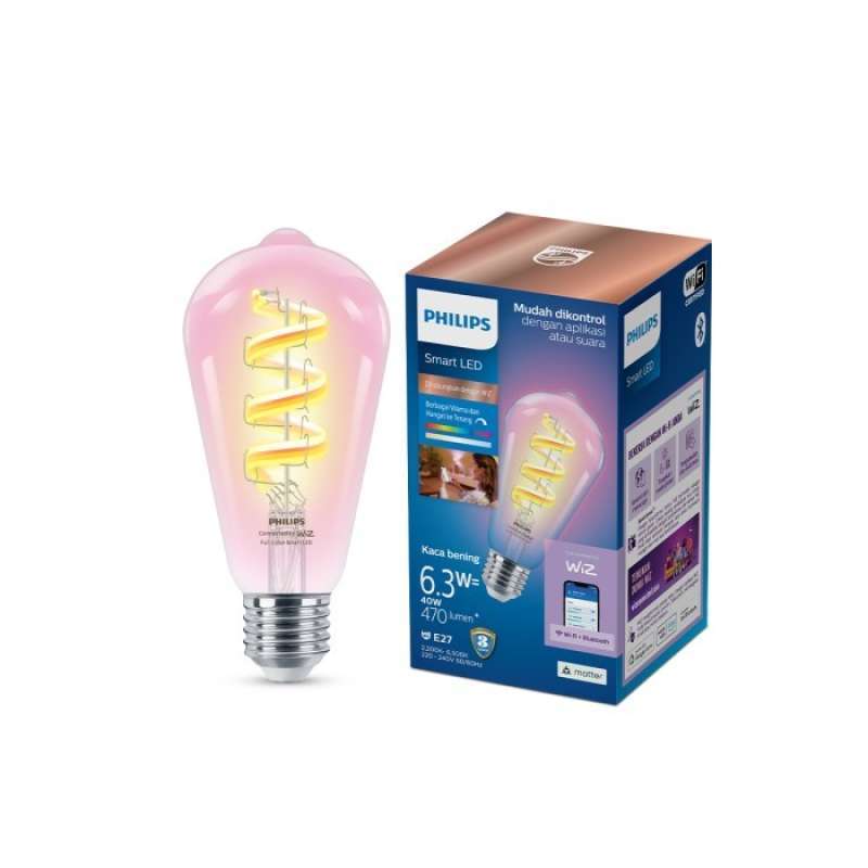 Promo Paket Philips lampu Smart Wifi LED 6.3W ST64 E27 Tunable Color ...