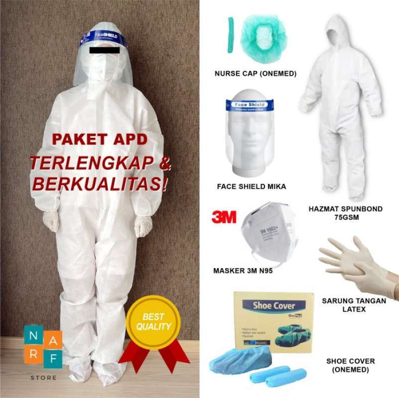 Promo Paket Full Set Apd Hazmat Lengkap 3M Masker Diskon 24% di Seller ...