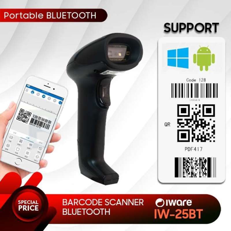 Promo Wireless Bluetooth Barcode Scanner 2D & 1D Iware Iw-25Bt / Iw25Bt ...