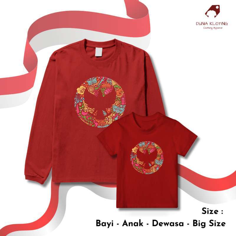 Jual Baju Kaos Kemerdekaan Anak Keluarga Dirgahayu Indonesia Circle Garuda - Size Anak Xl Merah ...
