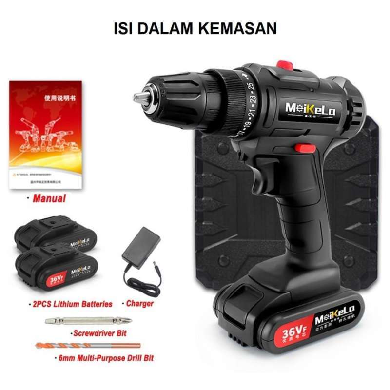 Jual Meikela Cordless Electric Screwdriver Drill - Obeng Bor Listrik 36v Di Seller Greener Store ...