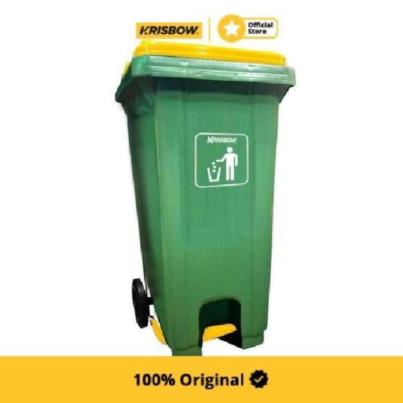 Jual Krisbow Dust Bin Tempat Sampah Plastik Outdoor 120 Ltr-Hijau di Seller Krisbow Indonesia ...