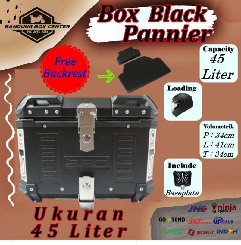 Jual Box Motor Panier Box Pannier Box Almunium 45 Liter Alumunium Top ...