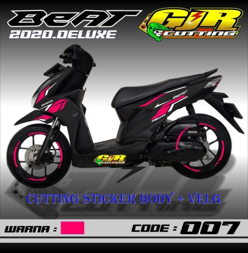 Promo Cutting Sticker Honda Beat Deluxe + Free Sticker Velg/List Velg ...