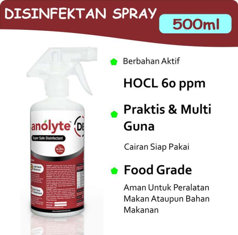 Jual Desinfektan Spray Food Grade 500Ml Anolyte De, Disinfectant ...
