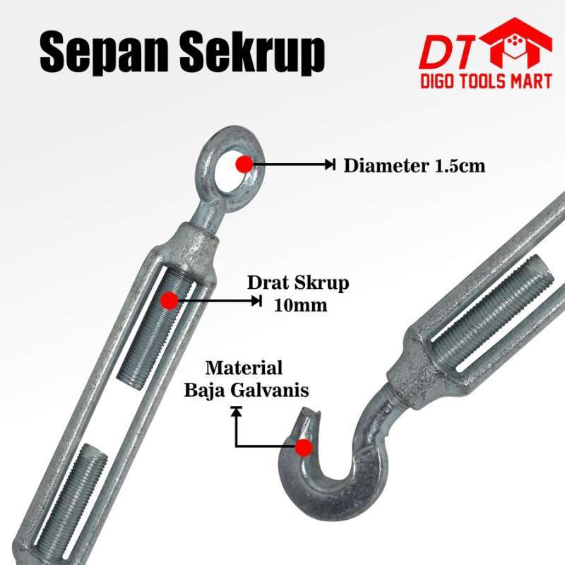 Jual Span Sekrup 10mm Jarum Keras Besi Galvanis Tarikan Sling Di Seller ...