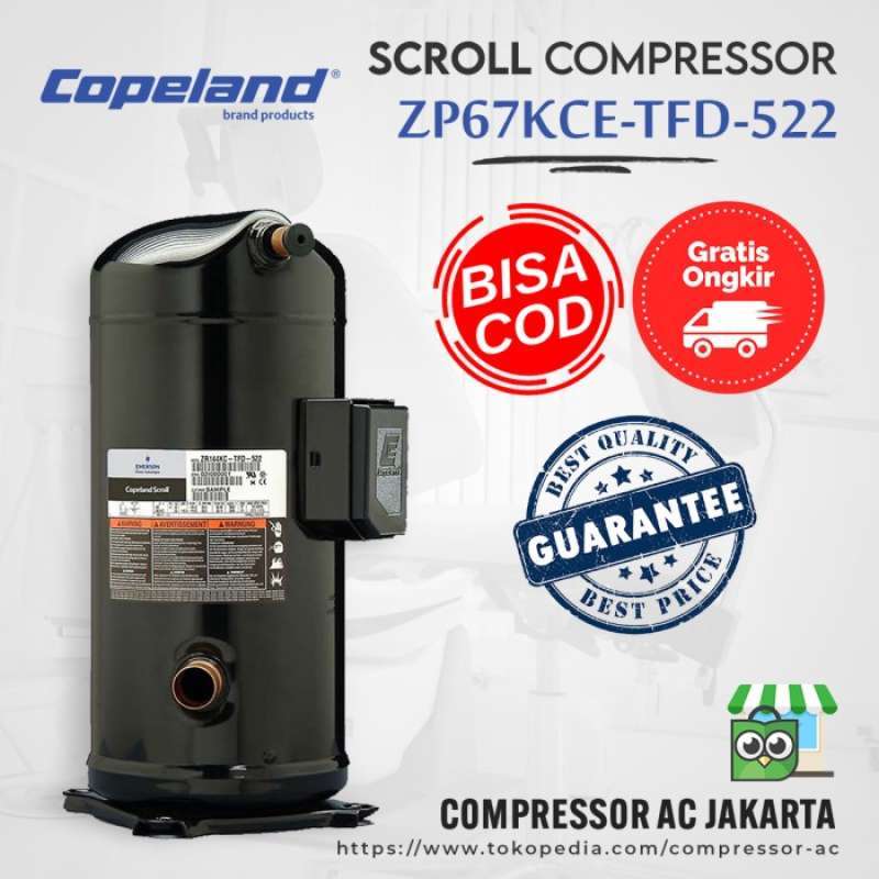 Promo Compressor Copeland Scroll ZP67KCE-TFD-522 (5.5 PK/R410A/3 PHASE) Diskon 23% di Seller ...