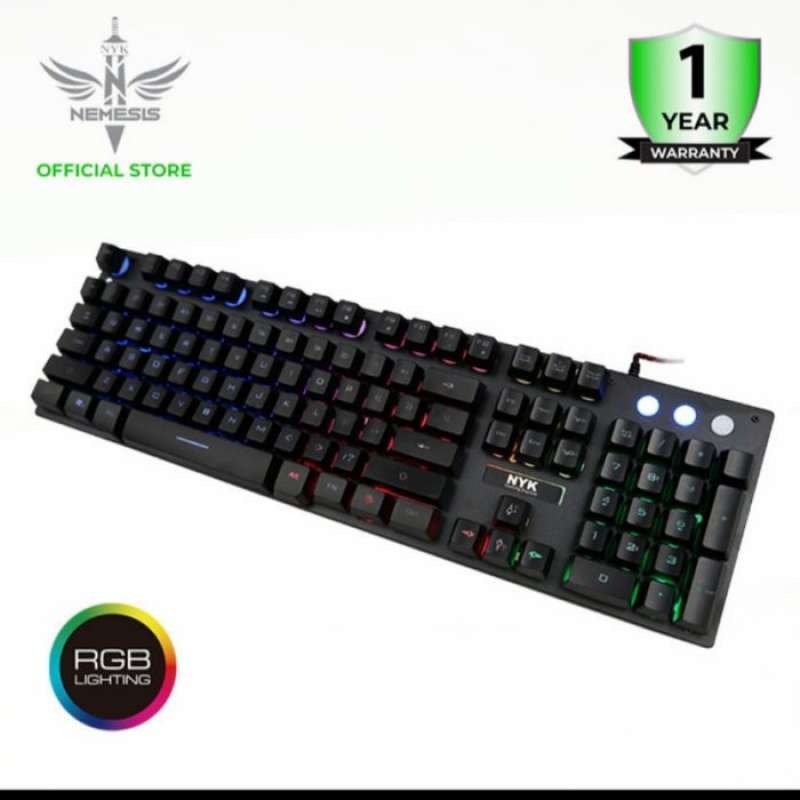 Promo NYK Nemesis Keyboard Gaming KR-201 RGB Game Master Kr201 Metal ...