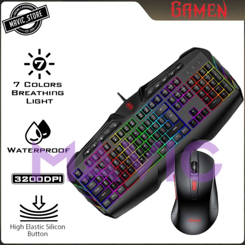 Promo Mouse Gaming & Keyboard Bundle SET LED GAMEN Station Professional ...