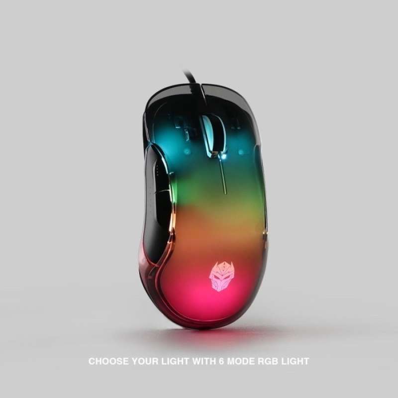 Jual Rexus X17 Bara Flame Macro Gaming Mouse RGB Crystal Transparent ...