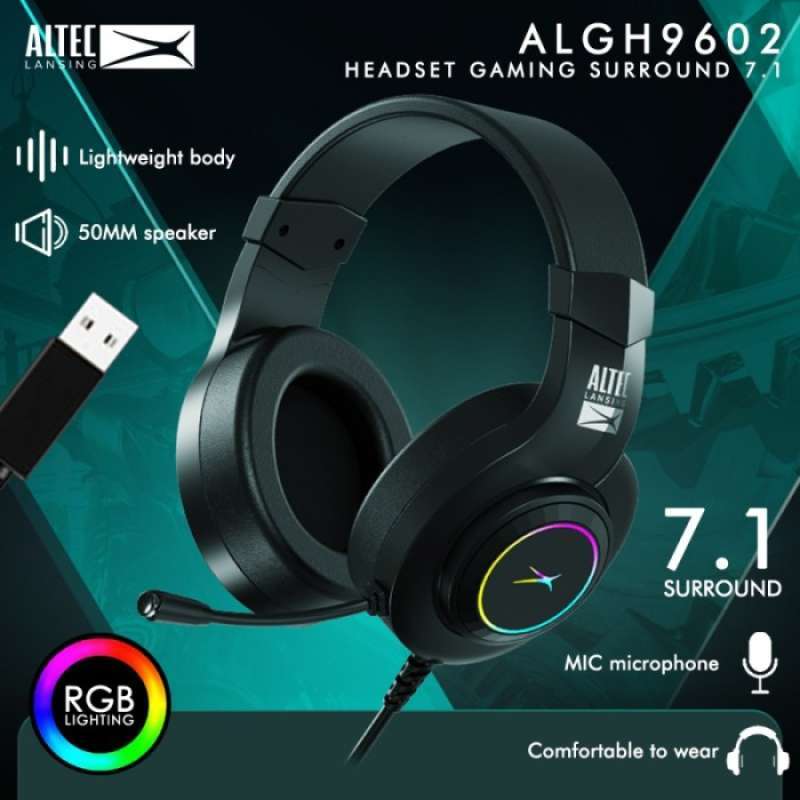 Jual Headset Headphone Gaming Altec Lansing ALGH 9602 RGB 7.1 SURROUND ...