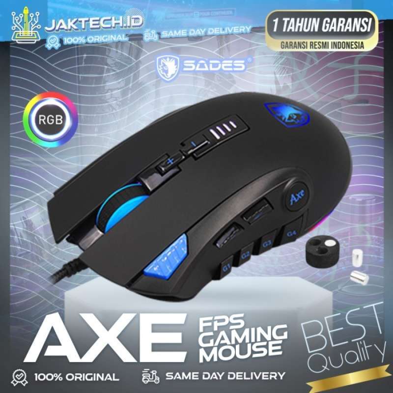 Promo Sades Axe Mouse Gaming Macro RGB FPS/Moba Mechanical Black Original Diskon 23% di Seller ...