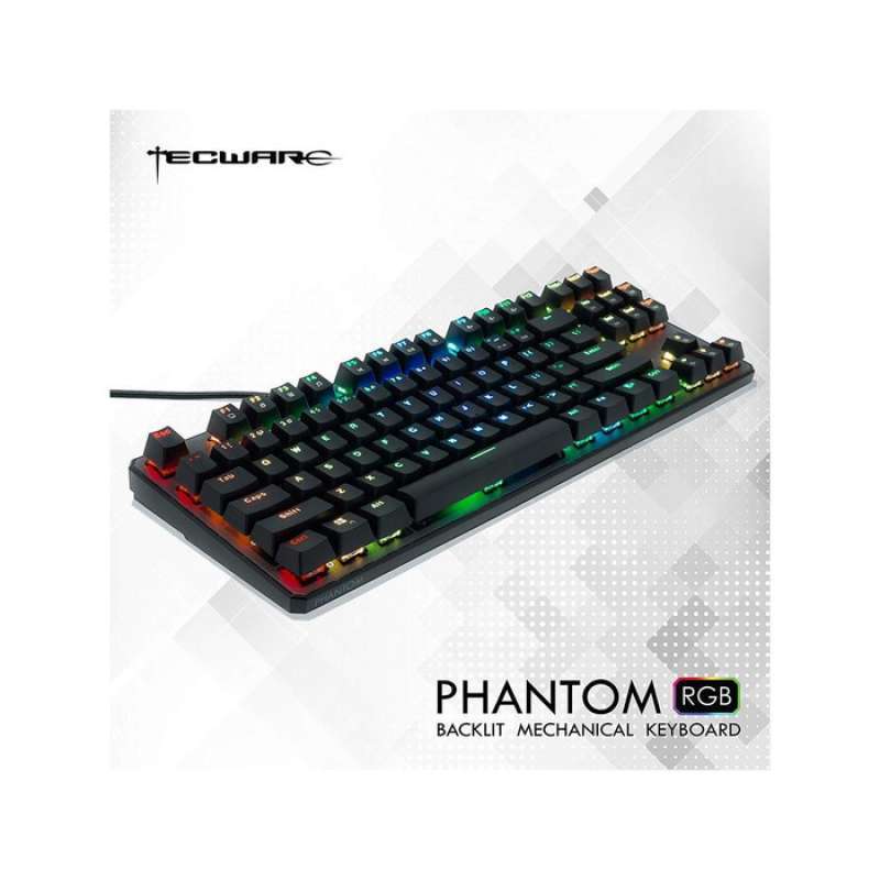 Jual TECWARE Phantom 87 TKL Mechanical Keyboard RGB LED Outemu Blue ...