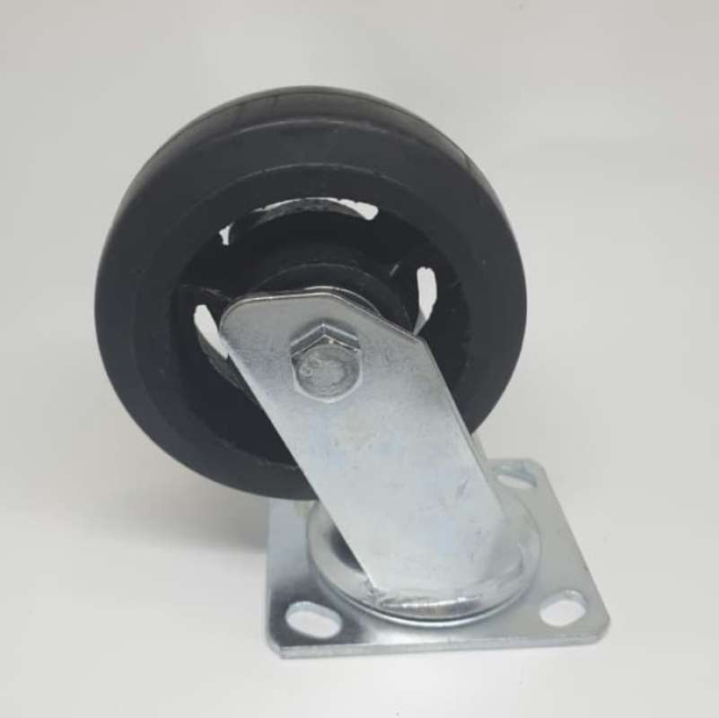 Promo Roda caster rubber 5 inch hidup/ roda karet 5 inch hidup ...