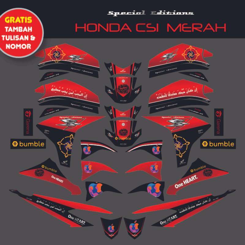 Promo Sticker Striping Decal Custom Honda Cs1 Stiker Kustom Motor Full ...