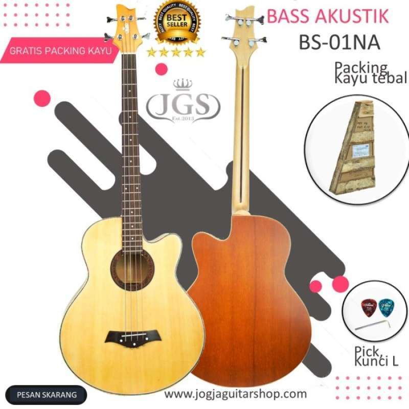 Jual BASS AKUSTIK / BASS AKUSTIK ELEKTRIK CUTAWAY BACKSIDE TEBAL NECK ...