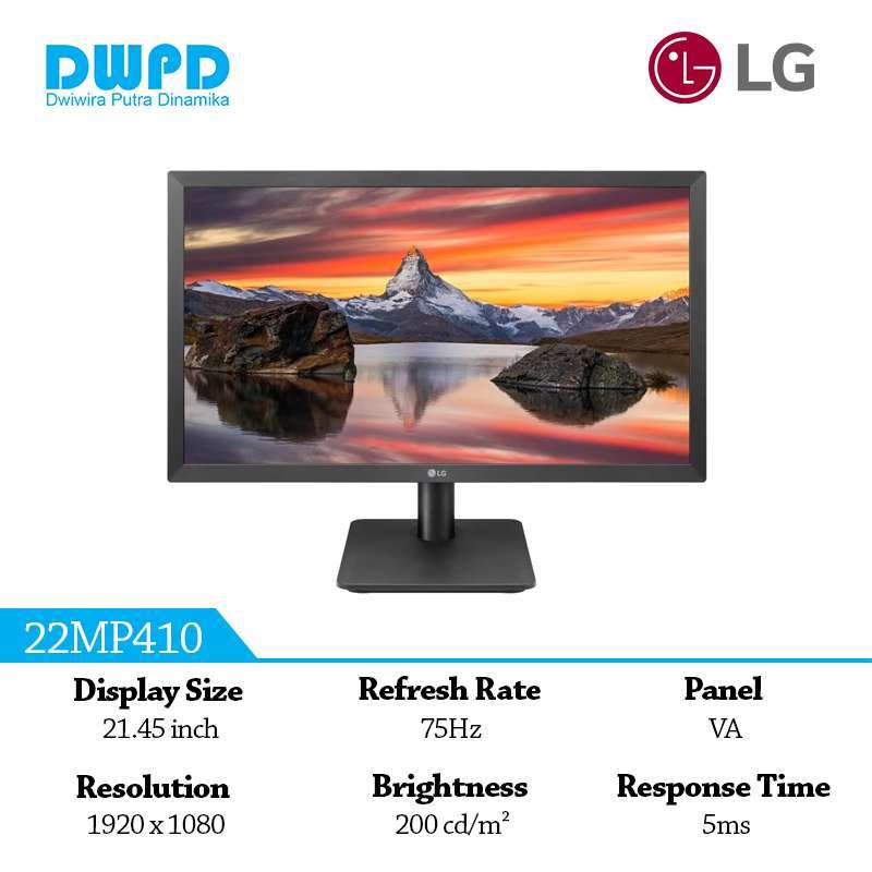 Jual Lg Monitor 22mp410 21.45 Inch Full Hd Va Display 5ms 75hz Amd ...