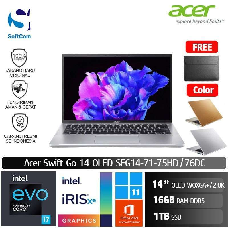 Promo Acer Swift Go 14 Sfg14 71 75hd 76dc Ultrabook [core I7-13700h Evo ...