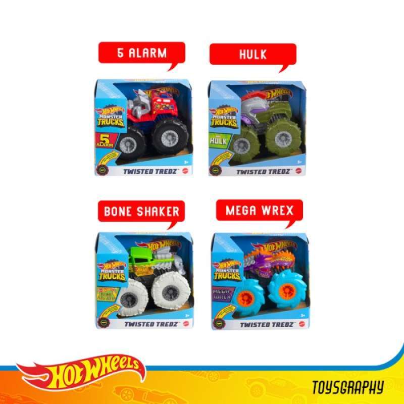 Promo Hot Wheels Monster Trucks Twisted Tredz Hotwheels Jam Friction ...