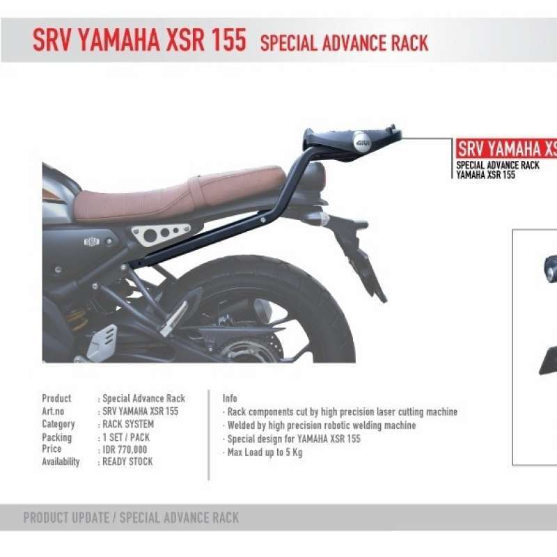 Promo Bracket Box Givi Srv Yamaha Xsr 155 Diskon 23% Di Seller Fustore ...