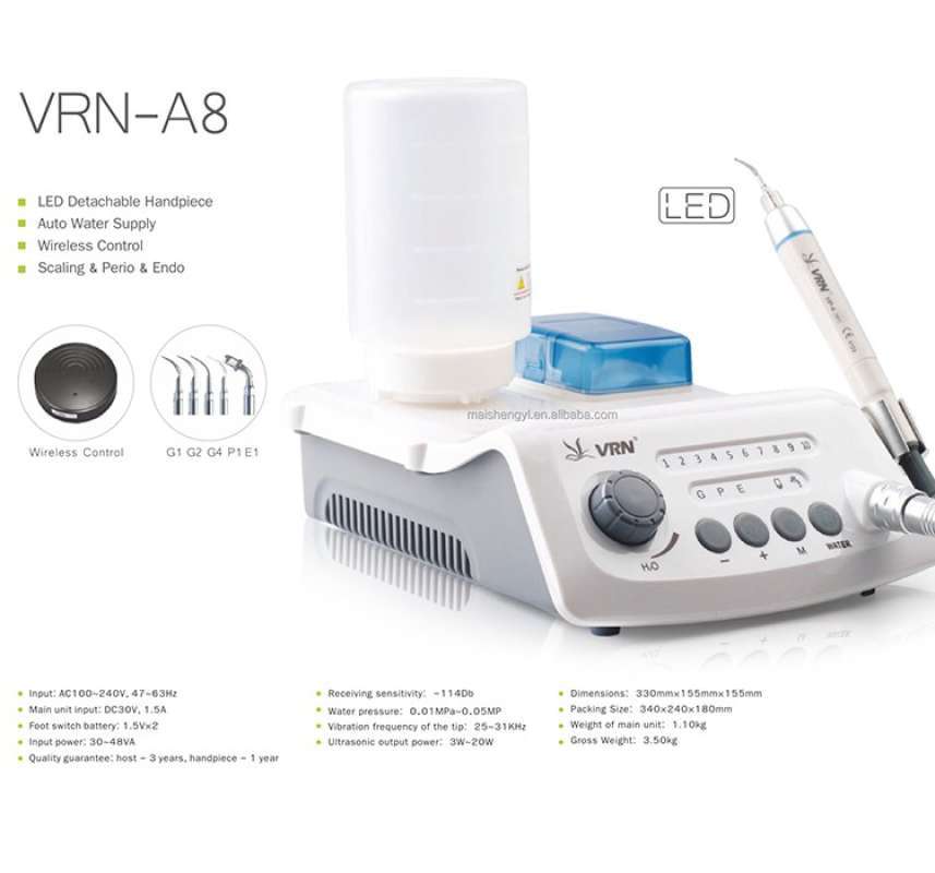 Jual Dental Ultrasonic Scaler Vrn-a8 Wireless With Auto-water Di Seller ...