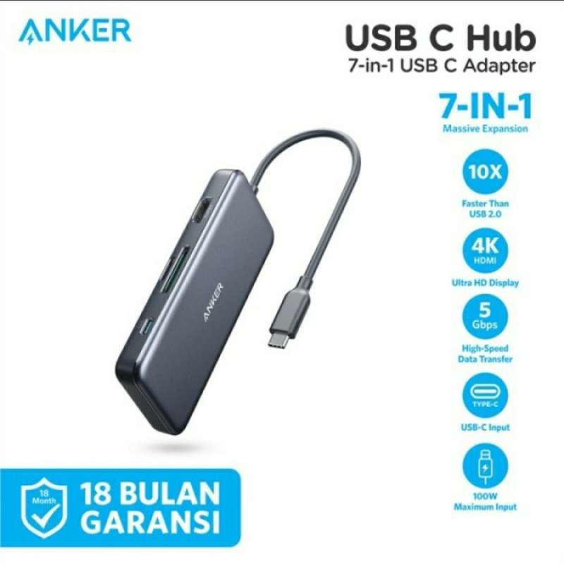 Promo Anker Usb-C Hub Premium 7In 1 Hub Adapter - A8346 Diskon 23% di ...