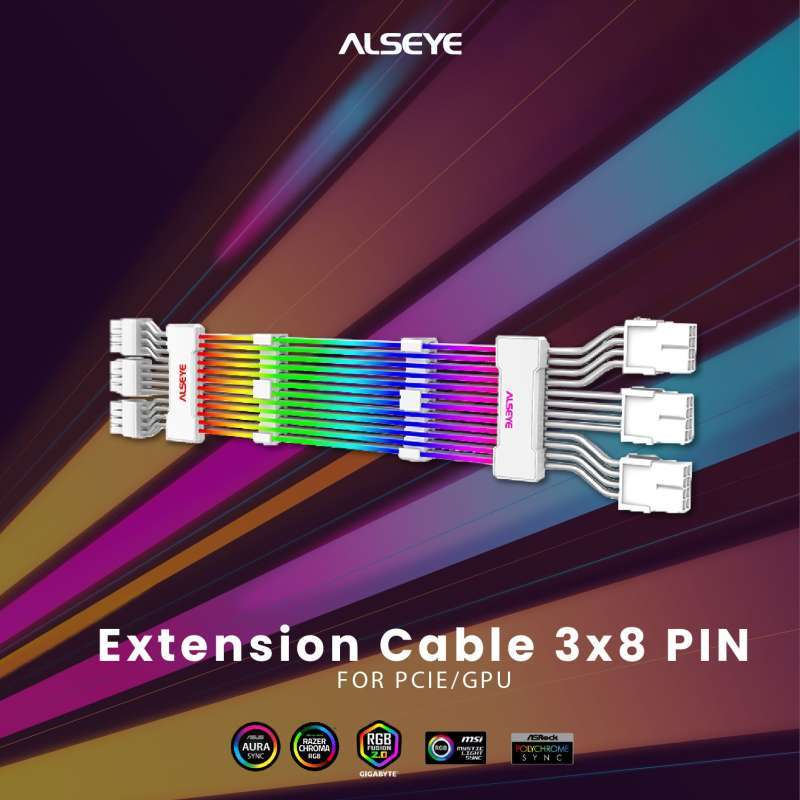 Jual Extension Cable Pcie VGA Card 3x8 Pin Argb - Argb Extension Cable ...