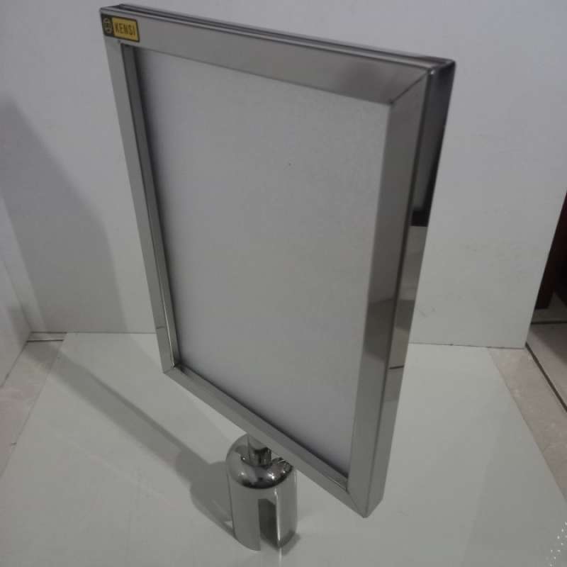 Promo Sign Board Frame A4 Potrait Signage Stainless Papan Tiang Antrian ...