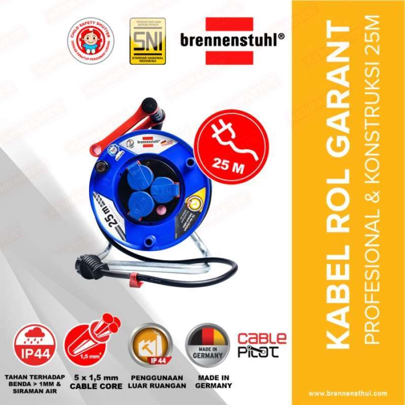 Promo Brennenstuhl Kabel Roll Garant Ip44 25m Industrial Kbrl04 Diskon ...