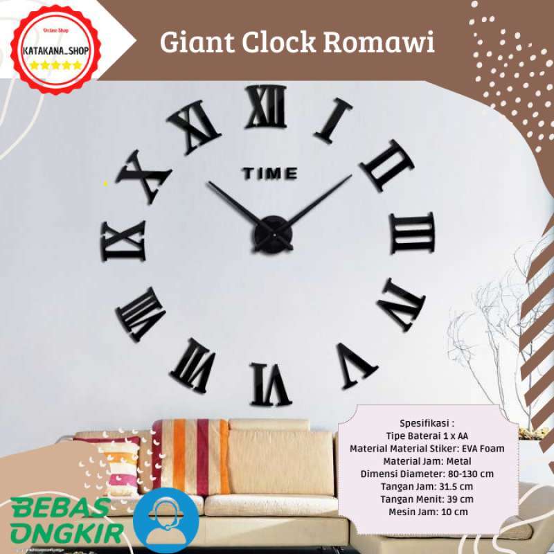 Promo Jam Dinding Besar Tempel Hias Giant Clock Dekorasi Unik lucu ...