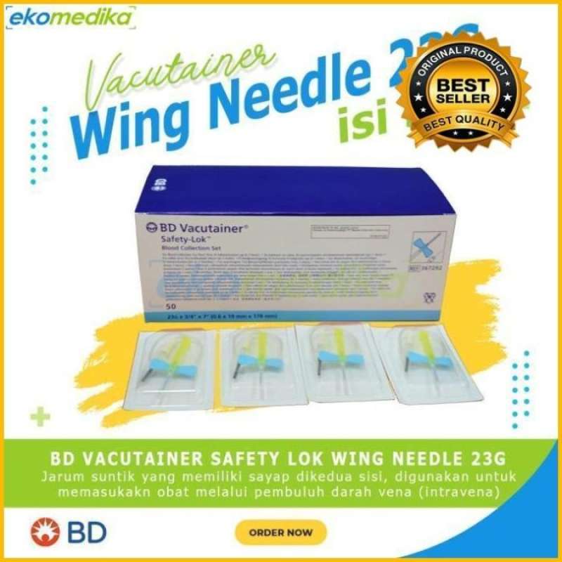 Jual Bd Vacutainer Needle Wing No.23G | Bd Needle Wing 23G Original ...