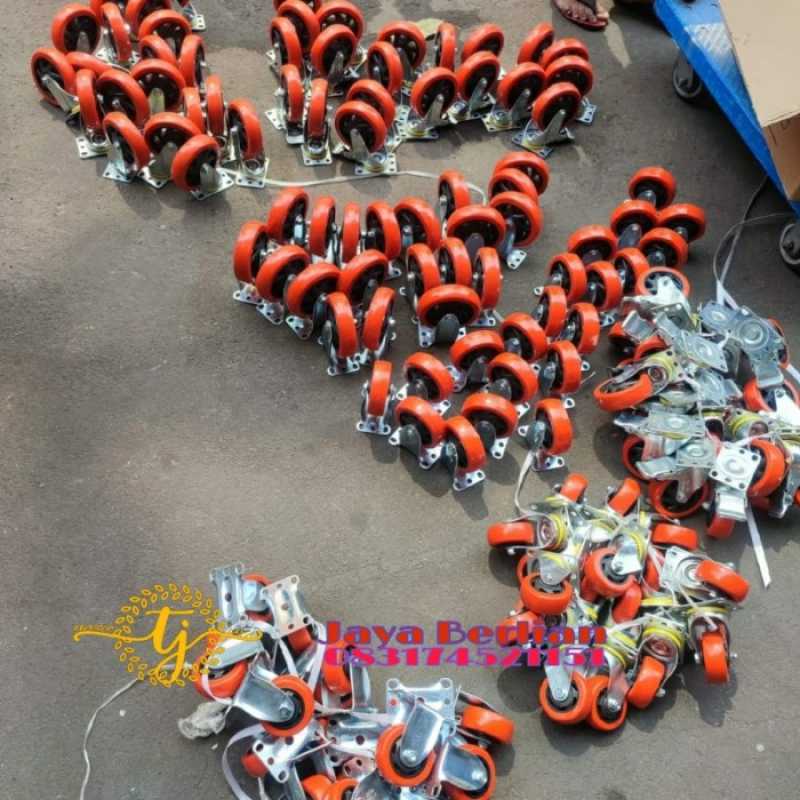 Promo Roda Pu Troli 4 inch Set 4 pcs SAGENWERK HEAVY DUTY 2 Rem - 2 ...