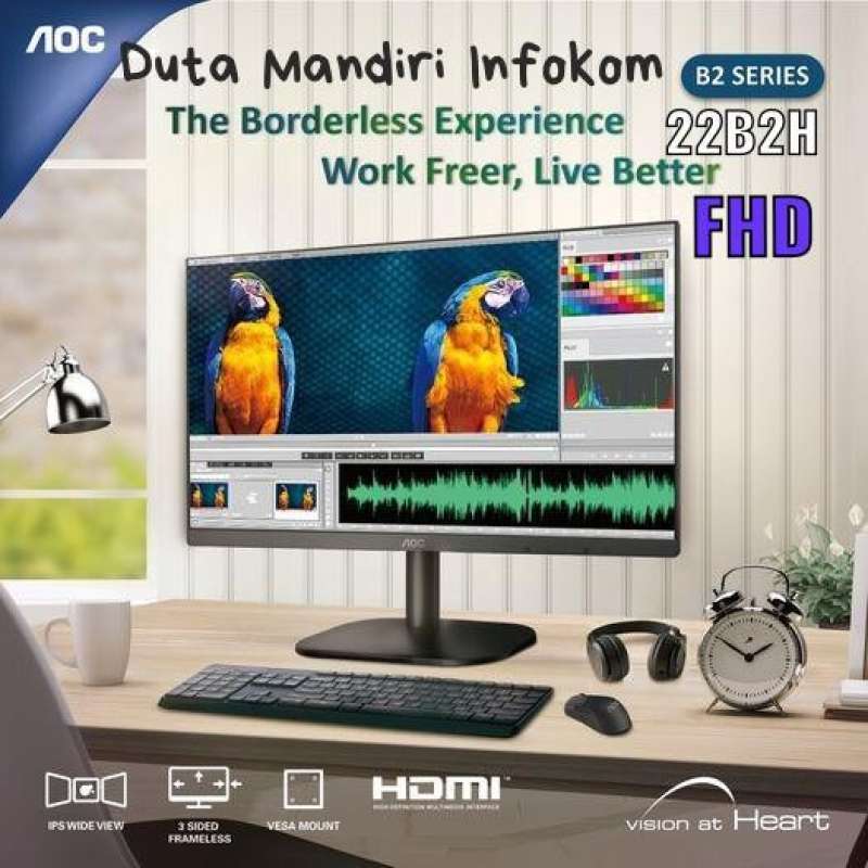 Promo AOC 22B2H 21.5 Inch - Full HD VA 75Hz HDMI D-Sub Monitor Diskon ...