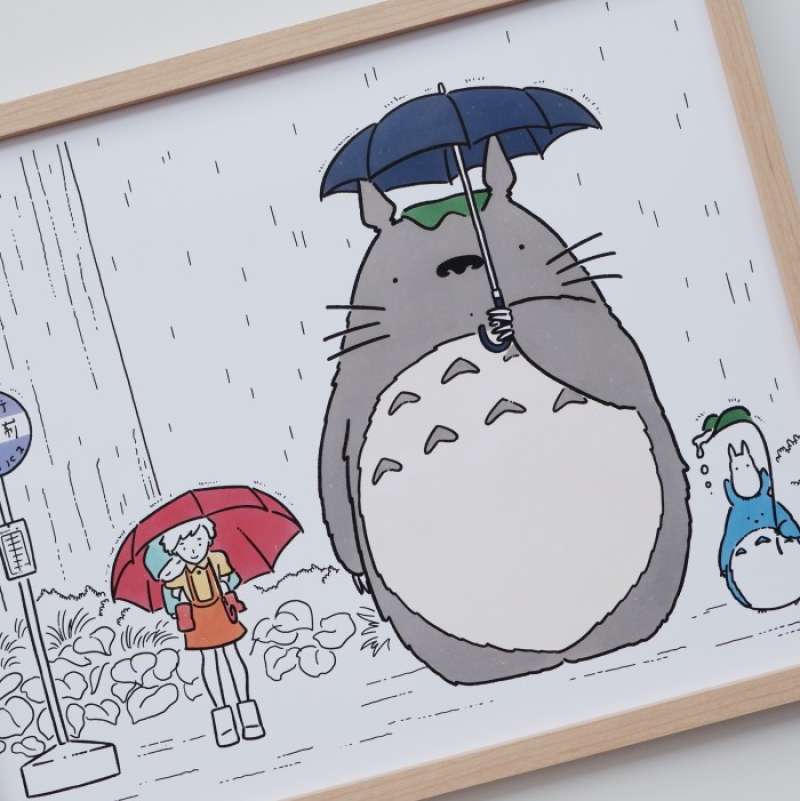 Jual Kinfiti Limited Colored Artwork Studio Ghibli: Totoro Bus Stop di ...