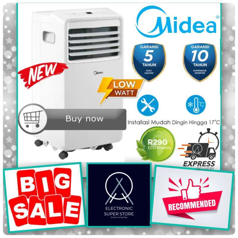 Promo Ac Portable Midea 1/2 Pk Mpha 05crn7 Mpha-05crn7 05crn7 Low Watt ...