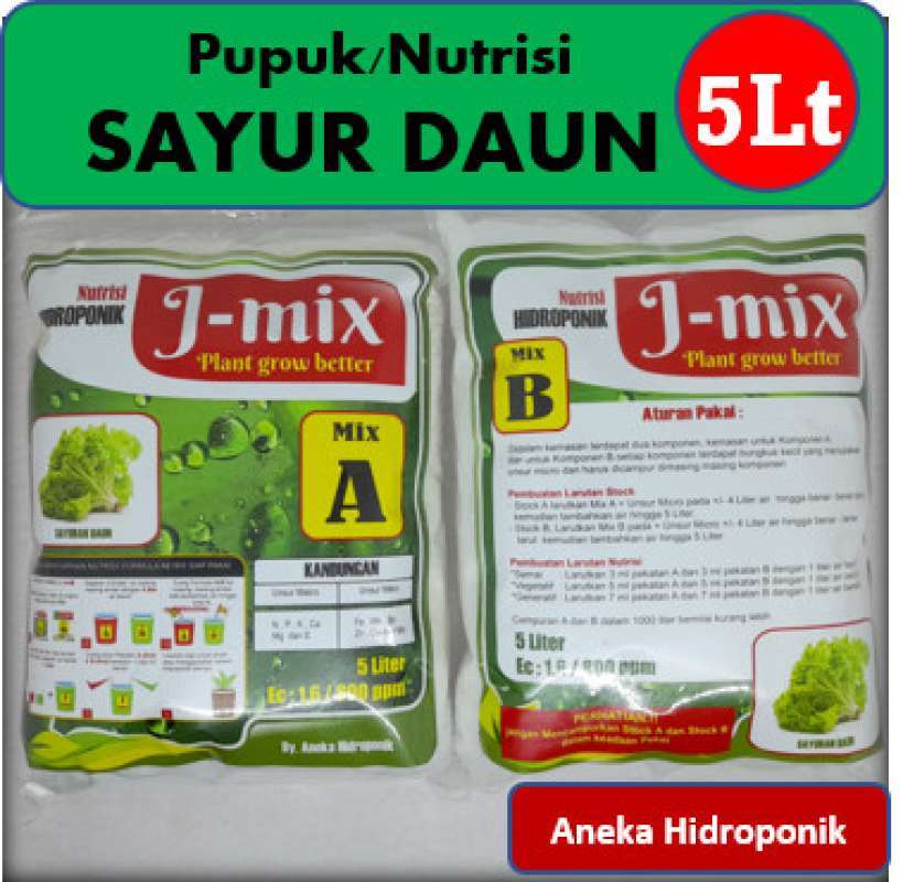 Promo pupuk nutrisi ab mix hidroponik sayur, j-mix 1.8kg,pekatan 5lt,ec ... Promo pupuk nutrisi ab mix hidroponik sayur, j-mix 1.8kg,pekatan 5lt,ec ...