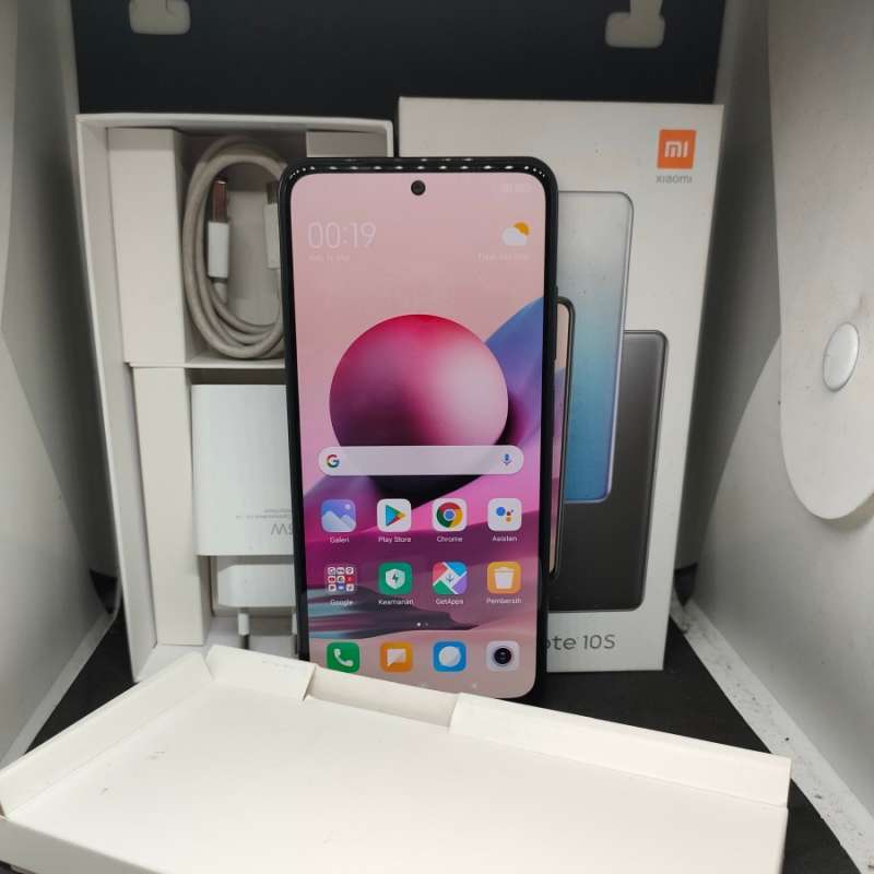 Jual Redmi note 10s 8/128gb kelengkapan fullset original Second di ...