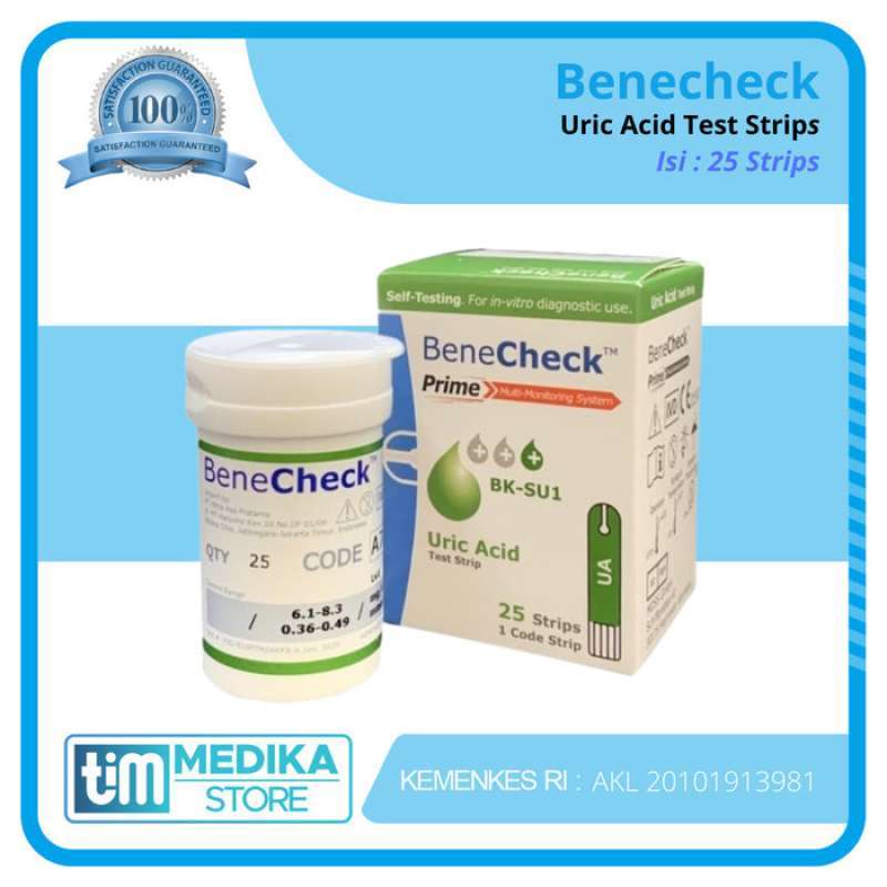 Jual Benecheck Uric Acid Test Strips 1Box @ 25Strips di Seller Gadget ...