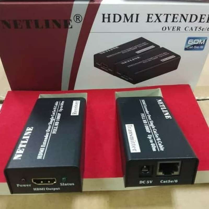 Promo Netline Hdmi Extender 60Meter Over Kabel Lan Cat5/Cat6 Diskon 23% ...