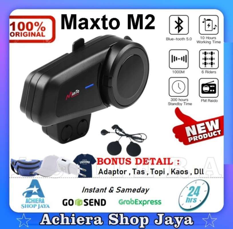 Promo Maxto M2 Bluetooth Radio Fm Intercom Helm 6 Rider Alt Ejeas Q7 V6 ...