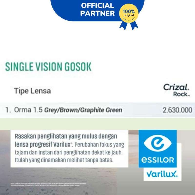 Jual Essilor Transitions Gen 8 Orma 1.5 Lensa Kacamata Minus Plus Cyl ...