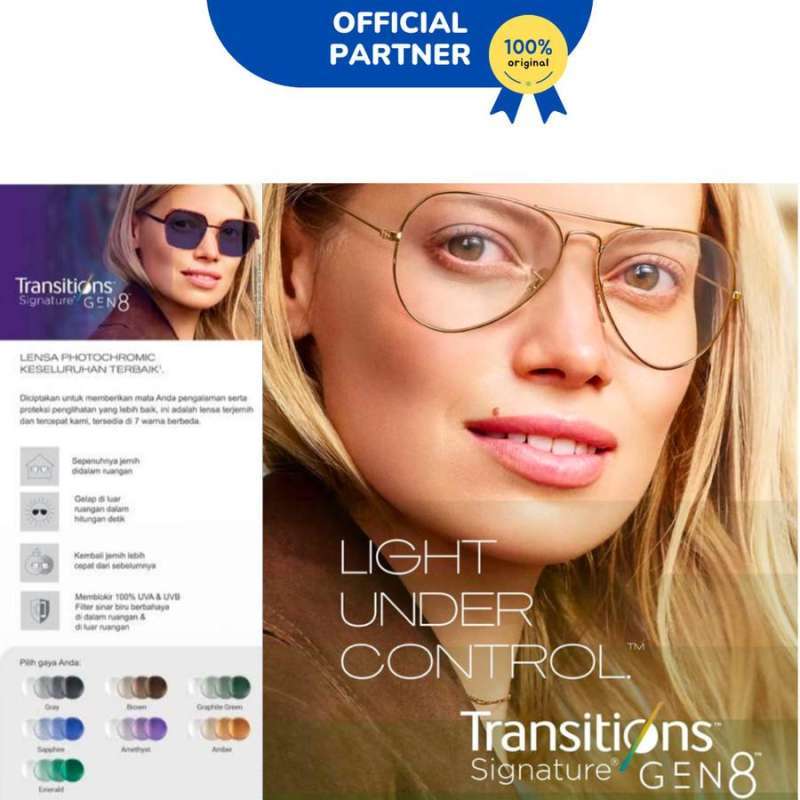 Jual Essilor Transitions Gen 8 Orma 1.5 Lensa Kacamata Minus Plus Cyl ...