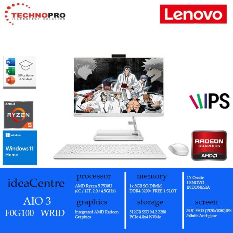 Promo Lenovo Ideacentre AIO 3 24ALC6 UBID WRID || Amd Ryzen 5 7530U Amd ...