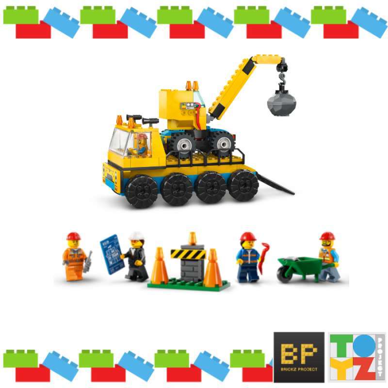 Jual Lego 60391 City - Construction Trucks And Wrecking Ball Crane ...