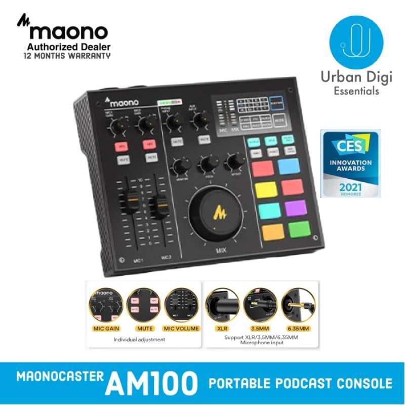 Promo Maono Maonocaster AM100 Portable Podcast/Soundcard Console Diskon ...