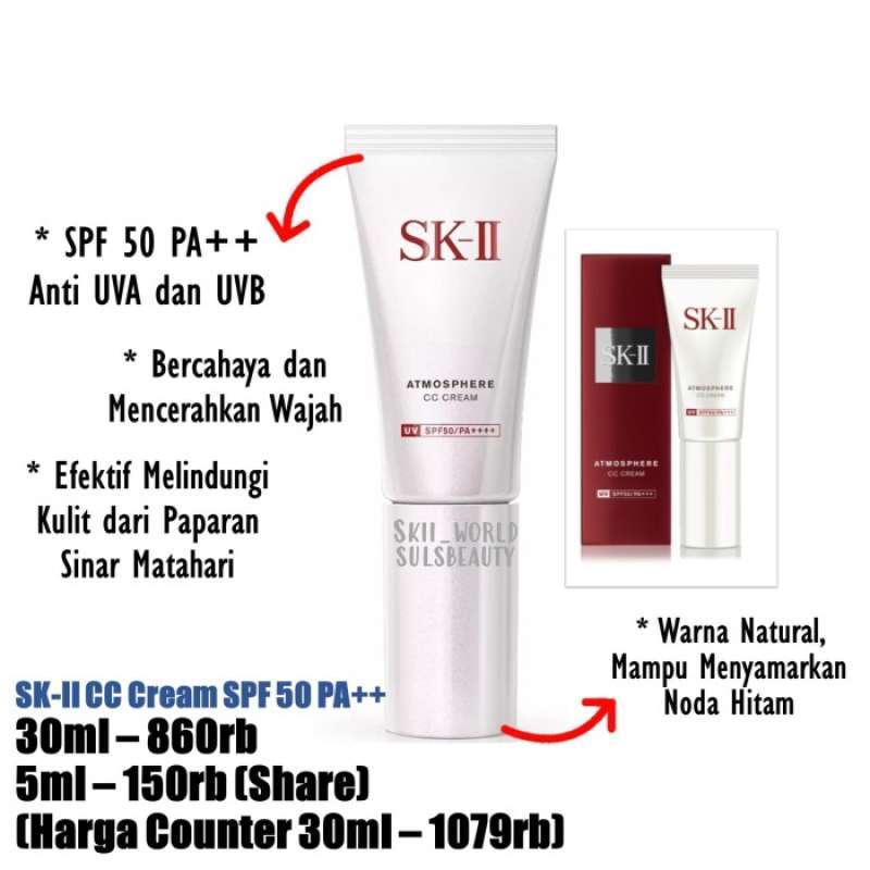 Jual SK-II ATMOSPHERE CC CREAM SPF 50 / SK2 ATMOSPHERE CC CREAM SPF 50 di Seller Paras Ayu ...