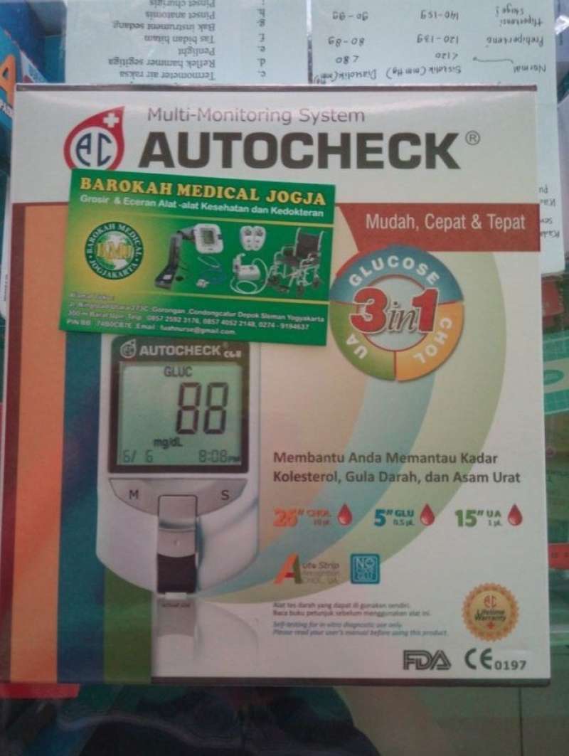 Jual Multi Monitoring Autocheck 3 In 1 Alat Cek Gula, Asam Urat ...