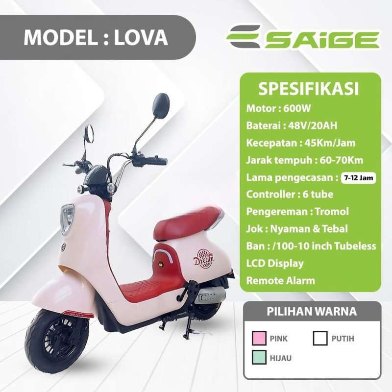 Jual Sepeda Listrik E-bike Saige Lova Speed 45km/power 600w - White Di ...