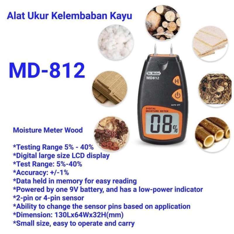 Promo Digital Moisture Meter Alat Ukur Kelembapan Kayu Md812 Diskon 28% ...