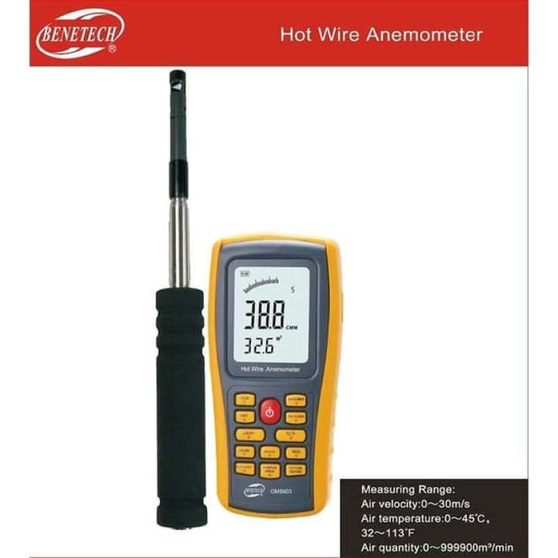 Promo Anemometer Benetech Gm8903 Hot Wire Flow Meter Gm-8903 Air ...